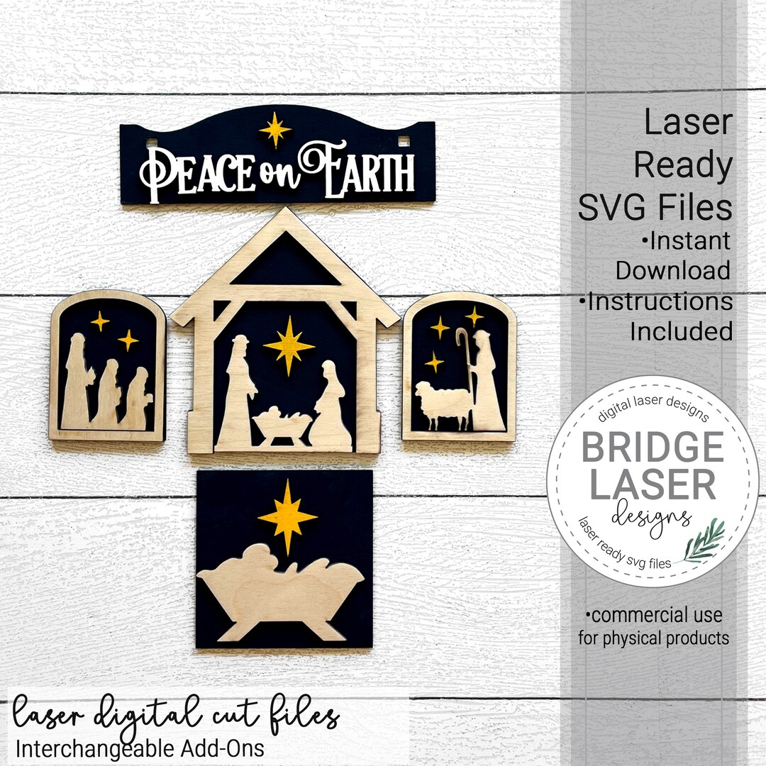 Nativity Laser Cut File, Nativity Interchangeable Add on for Crate ...