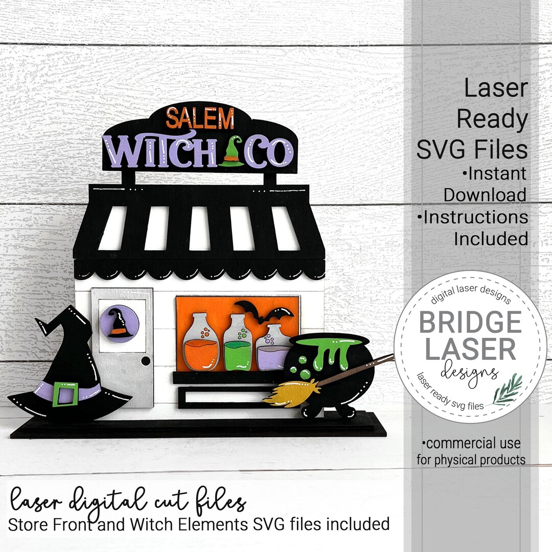 Halloween Laser Cut File, Witch Laser Design SVG, Witch Laser Cut File ...