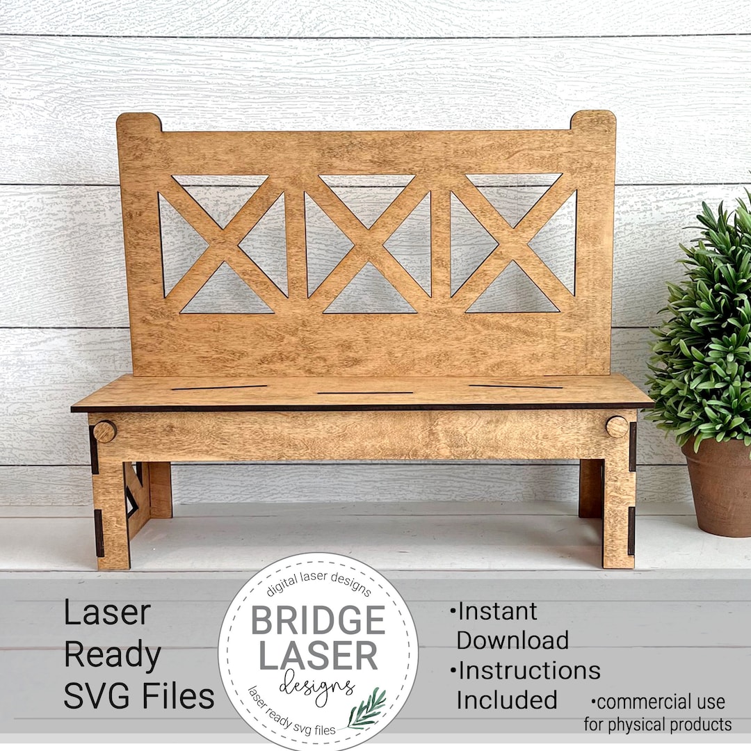 Bench Laser Cut File, Bench Interchangeable Laser File, Holiday Laser ...