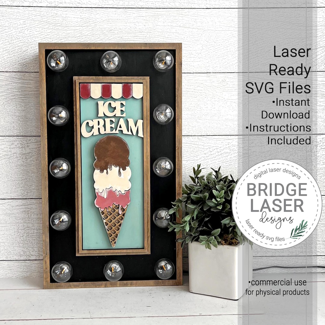Summer Laser Cut File, Summer Interchangeable Light Sign Insert, Ice ...