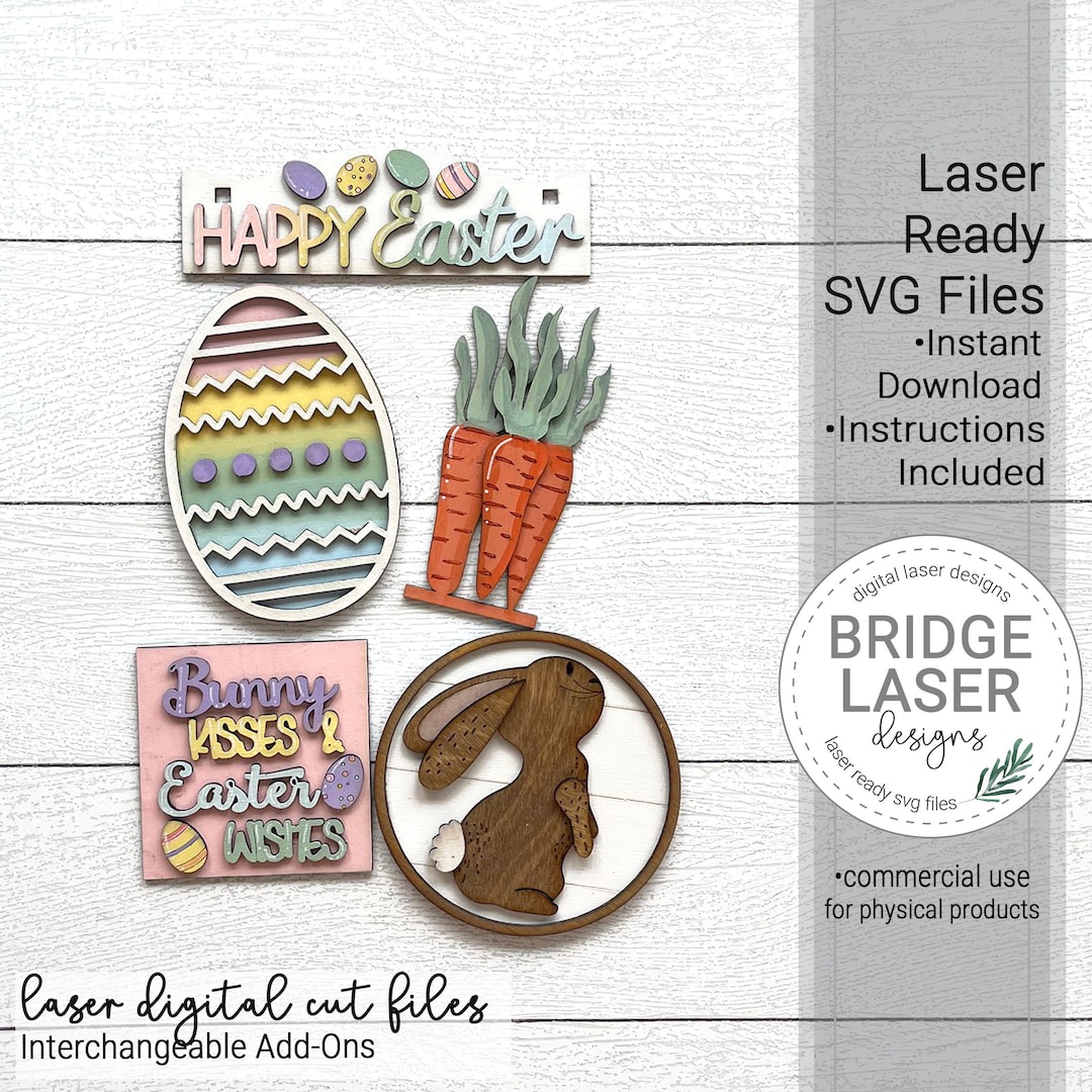 Easter Laser Cut File, Easter Interchangeable Add On, Easter Bunny ...