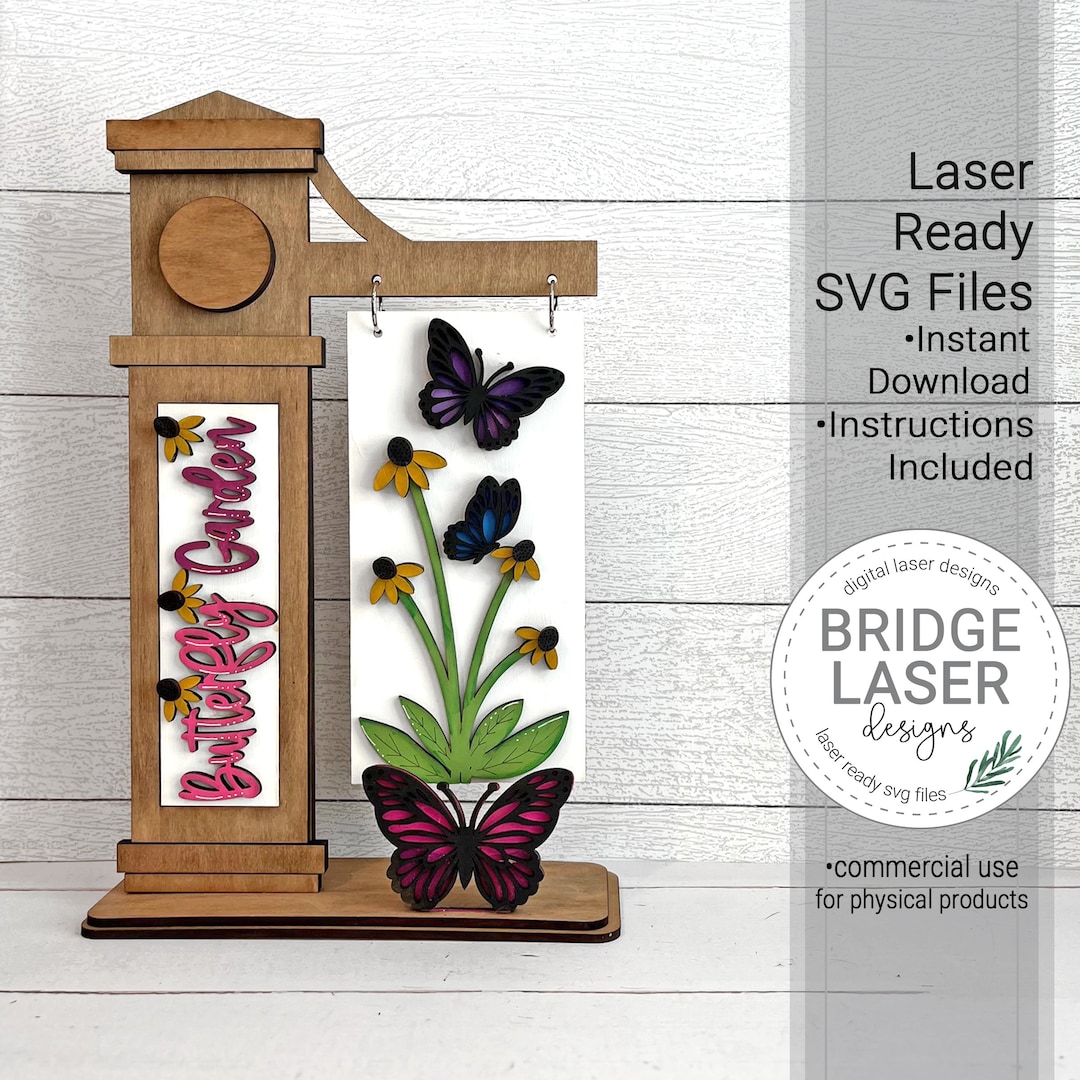 Butterfly Interchangeable Post Sign Laser Cut File, Summer Butterfly ...
