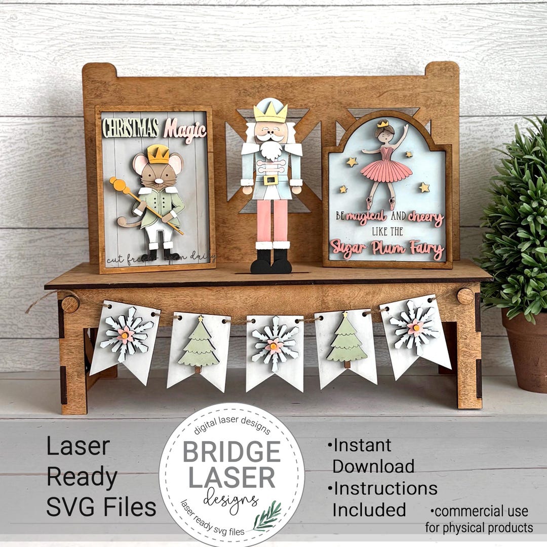 Christmas Laser Cut File, Christmas Interchangeable Bench Sign ...