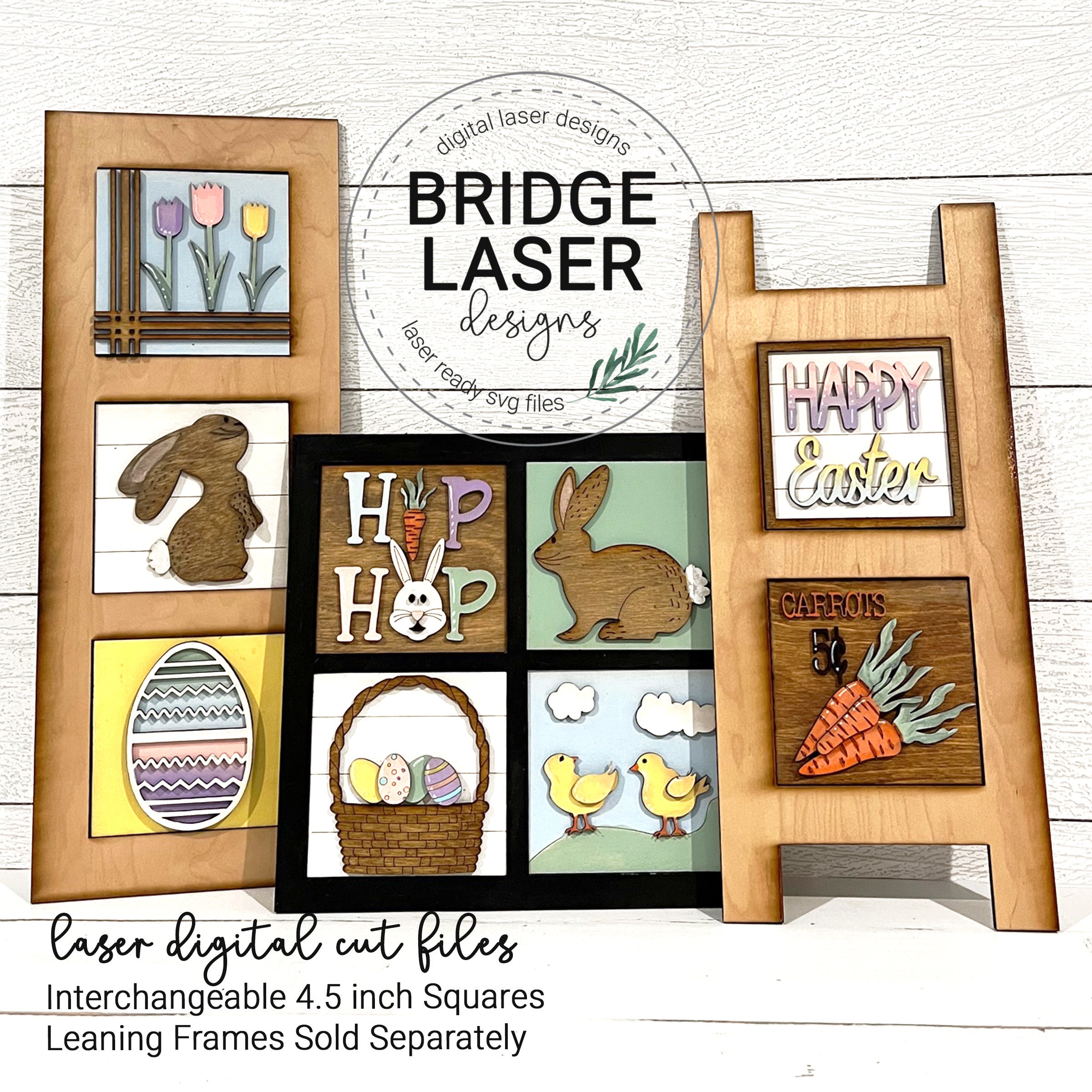 Easter Laser Cut Files Easter Interchangeable Leaning Sign - Etsy