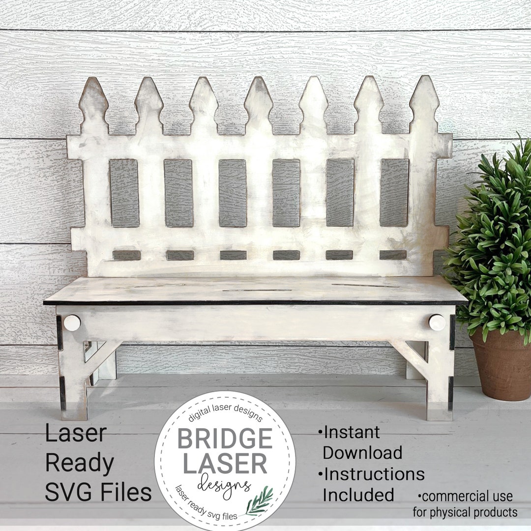 Bench Laser Cut File, Bench Interchangeable Laser File, Holiday Laser ...