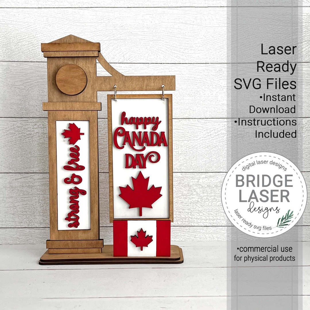 Canada Day Interchangeable Post Sign Laser Cut File, Canada Day Laser ...
