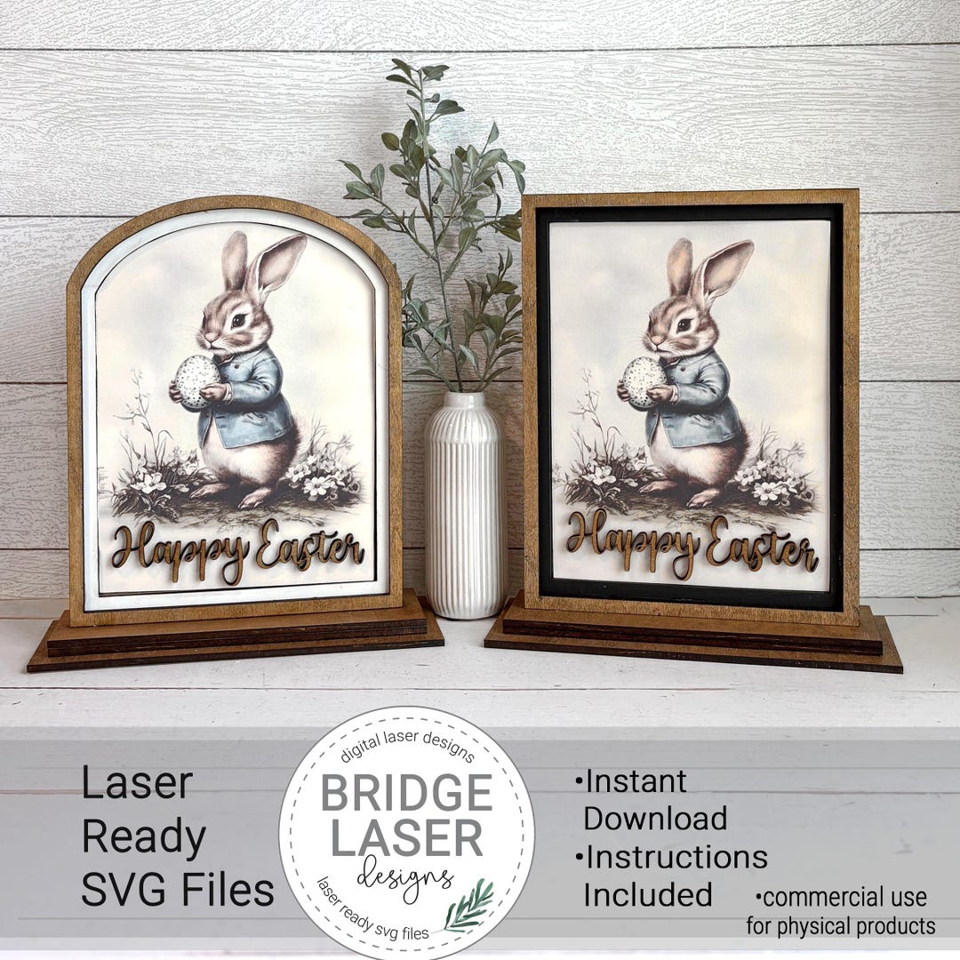 Easter Laser Cut Files and Printable PNG, Interchangeable Printable PNG Arch & Rectangle Insert ...