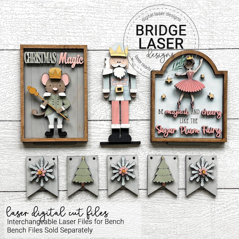 Christmas Laser Cut File, Christmas Interchangeable Bench Sign ...