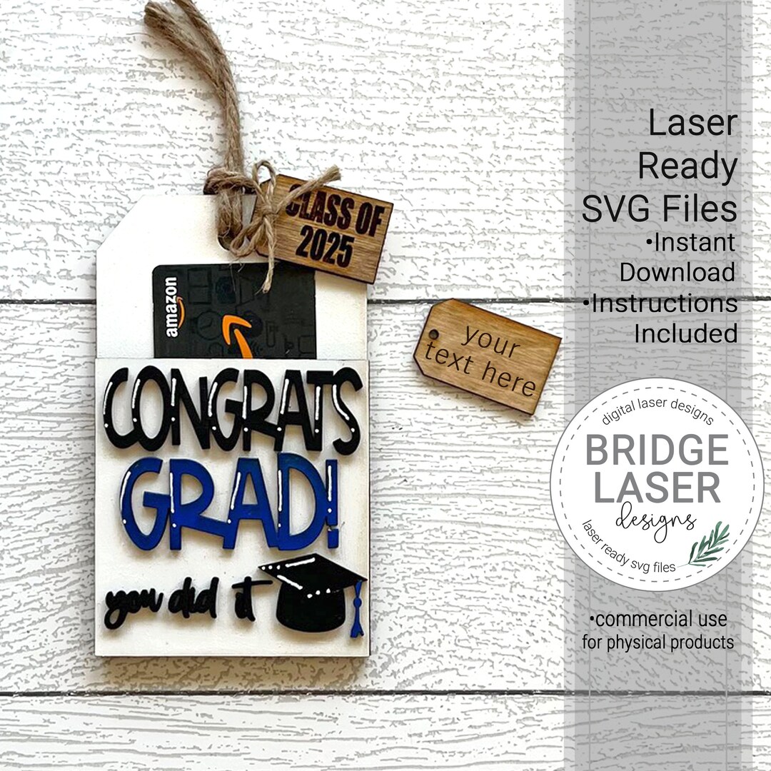 Graduation 2025 Gift Card Holder Laser File, Gift Card Holder SVG ...