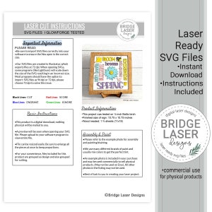 Spring Laser Cut File, Spring Word Collage, Spring Sign & Stand Laser ...