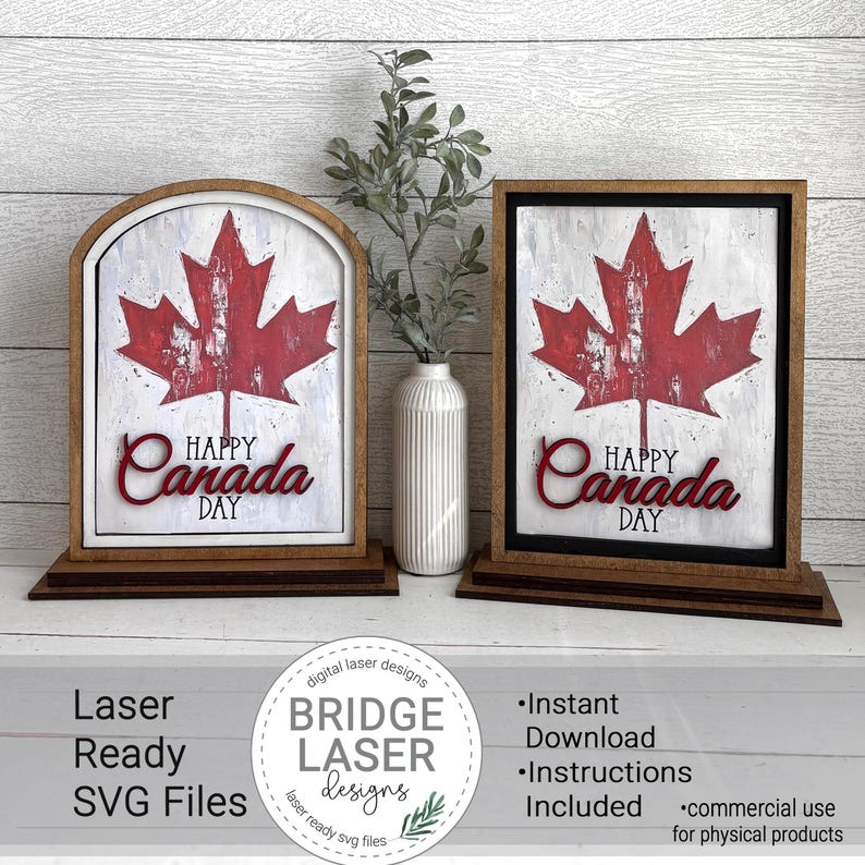Canada Day Laser Cut Files and Printable PNG, Interchangeable Printable ...