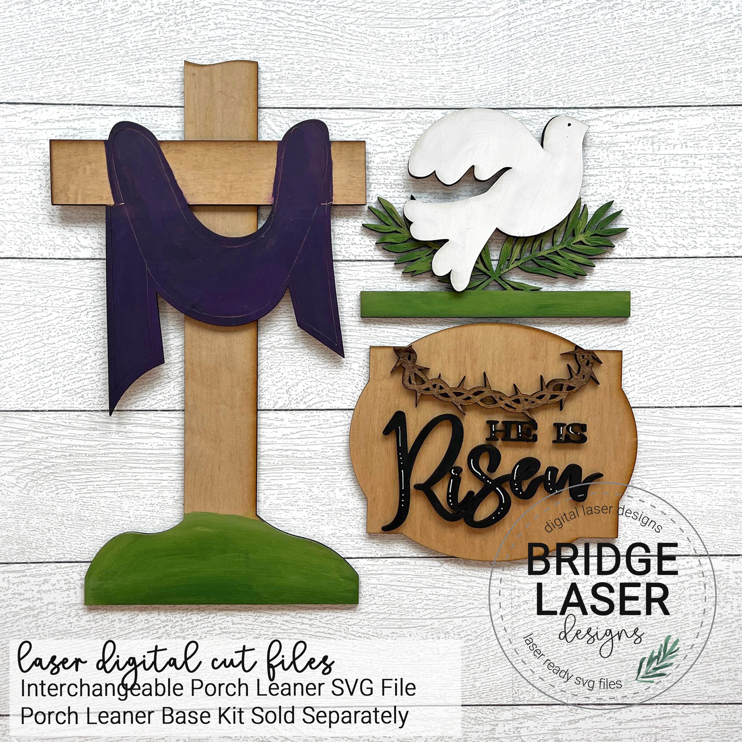 Easter Porch Leaner Sign Laser Cut File, Religious Easter ...