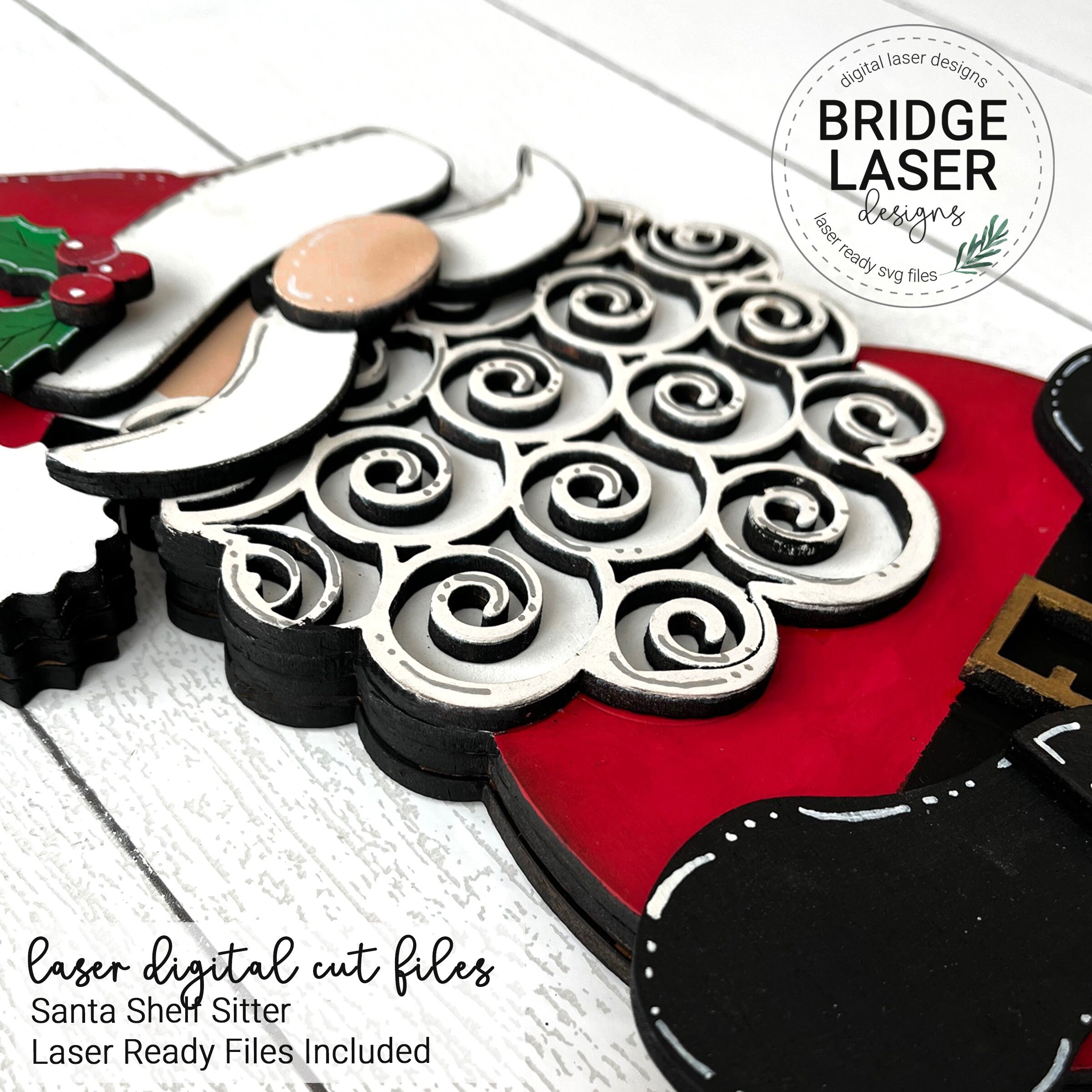 Shelf Sitter Santa Laser Cut File, Christmas Shelf Sitter Laser Cut ...