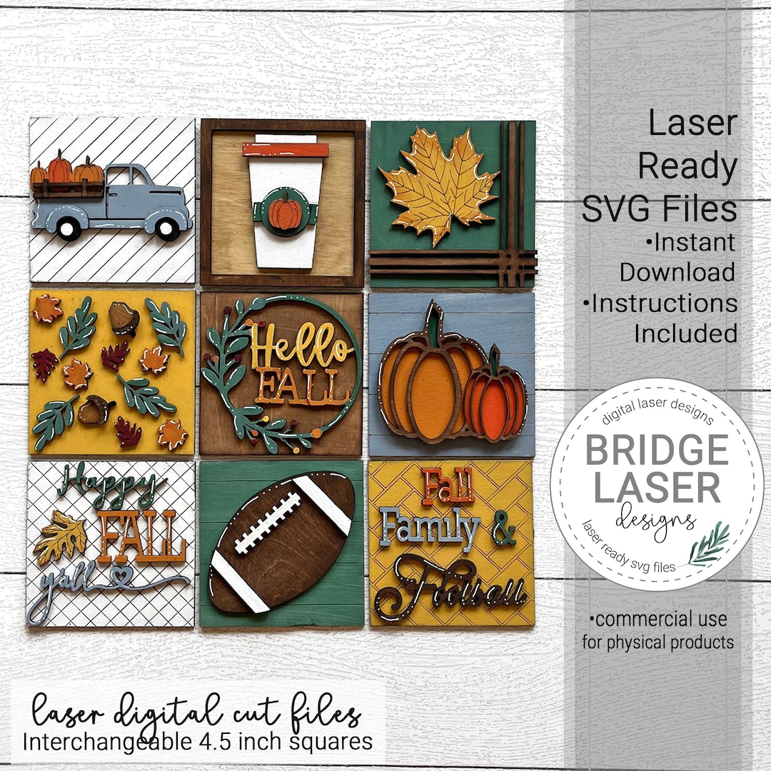 Fall Autumn Laser Cut Designs, Fall Football Interchangeable Leaning ...