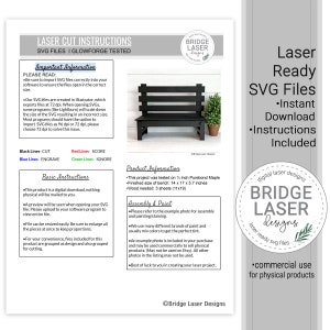 Bench Laser Cut File, Bench Interchangeable Laser File, Holiday Laser ...