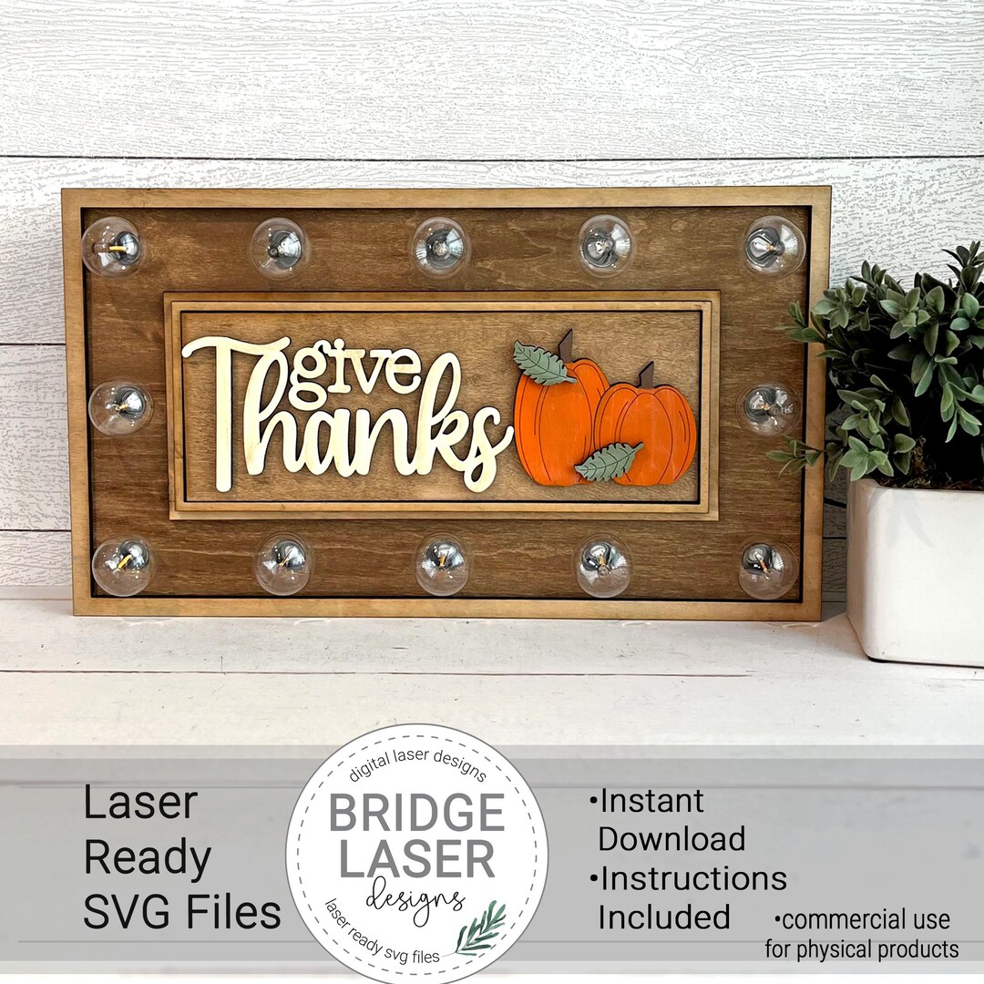 Thanksgiving Laser Cut File, Thanksgiving Interchangeable Light Sign ...