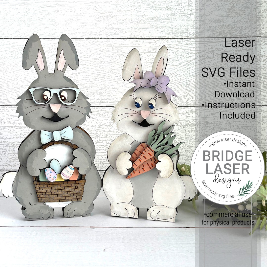 Easter Laser Cut Files, Easter Bunny Shelf Sitter SVG, Easter Bunny ...