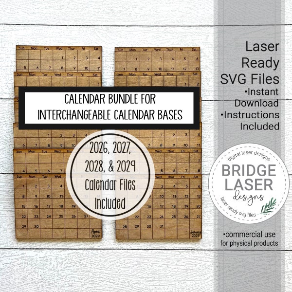 Laser Cut Calendar Svg - Etsy