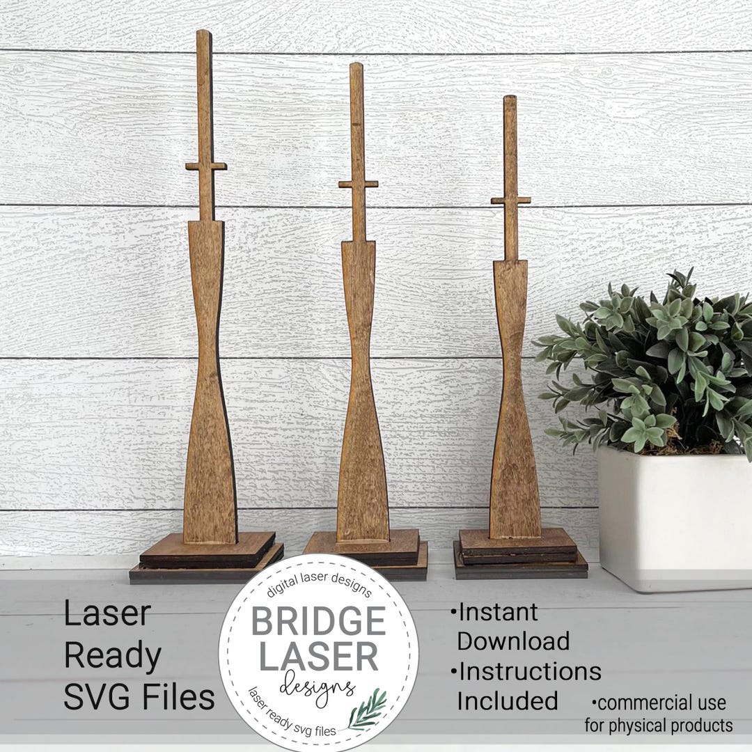 Pennant Sign Stand Laser Cut File Set of 3, Pennant Sign Holder Laser ...