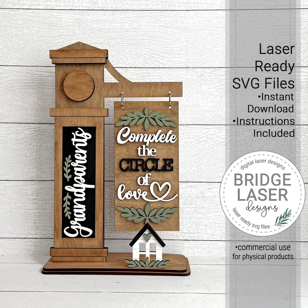 Grandparent Laser Cut Files, Grandparent Interchangeable Post Sign SVG ...