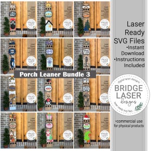 Porch Leaner BUNDLE 3 Laser Cut Files, Interchangeable Porch Sign Laser ...