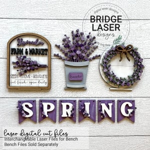 Farmhouse Lavender Laser Cut File, Spring Lavender Interchangeable ...