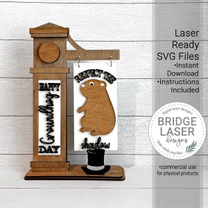 Groundhog Sign Laser Cut File, Groundhog Day Interchangeable Sign SVG ...