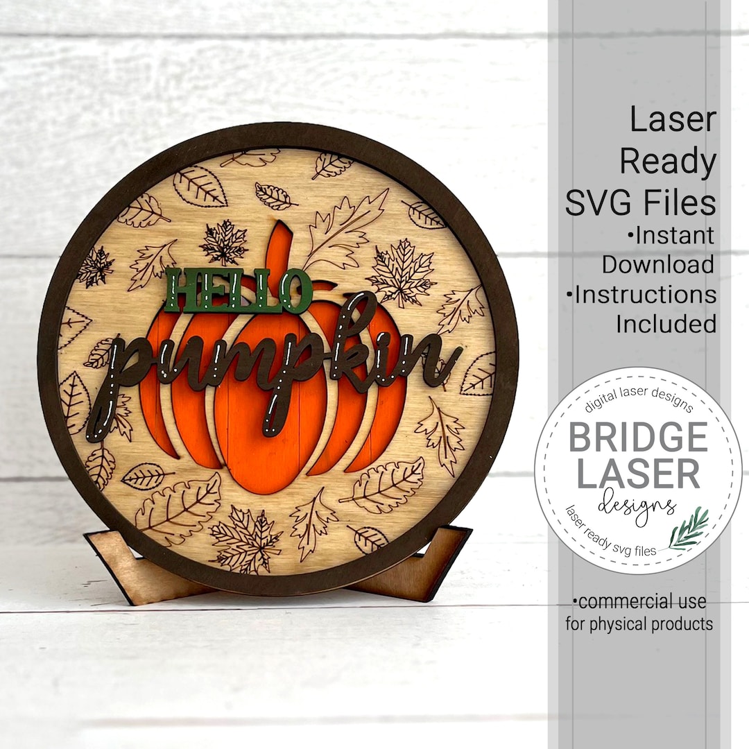 Fall Circle Laser Cut File, Fall Picture Collage, Fall Pumpkin & Stand ...