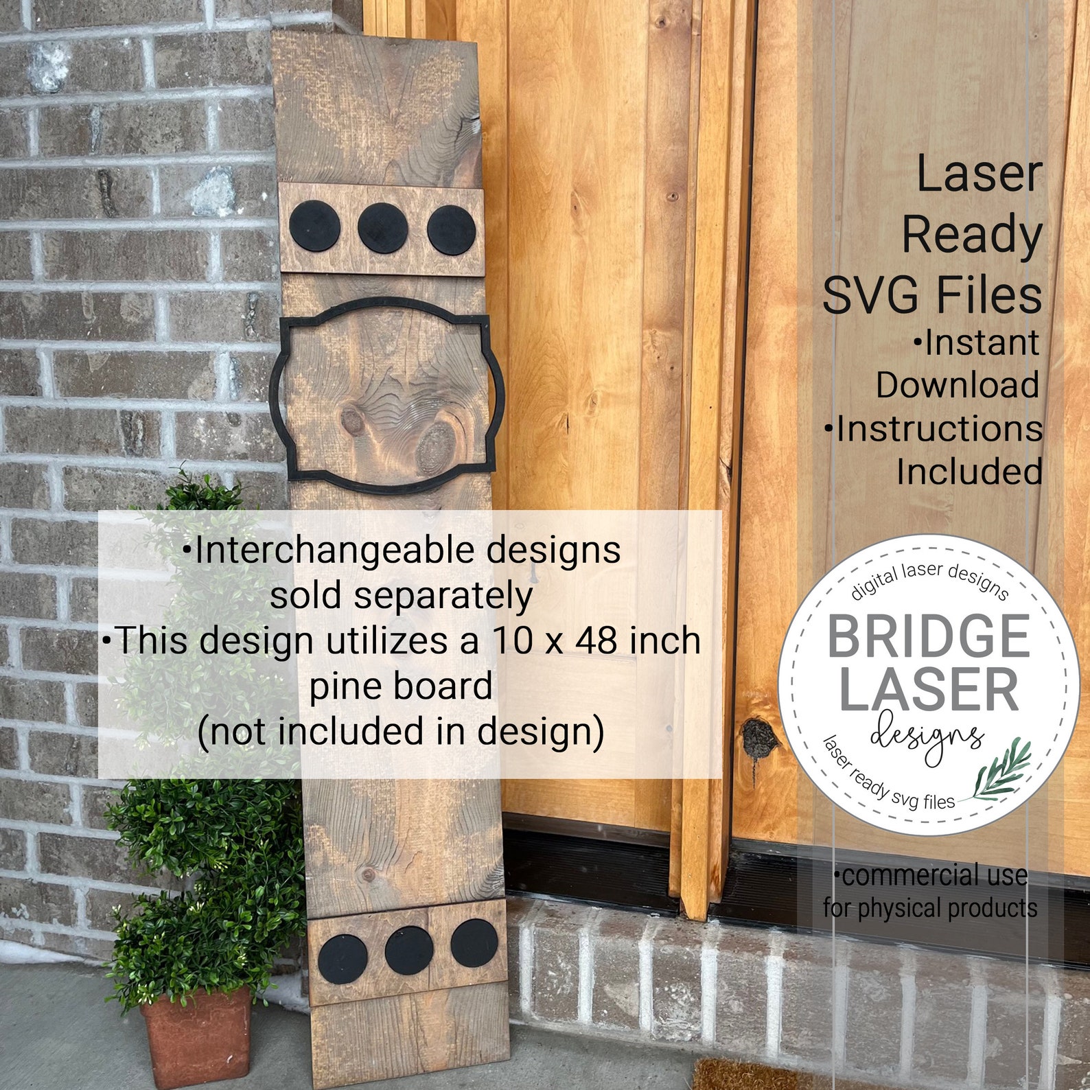 Porch Leaner Sign Laser Cut File, Porch Leaner Sign Holder Laser SVG ...