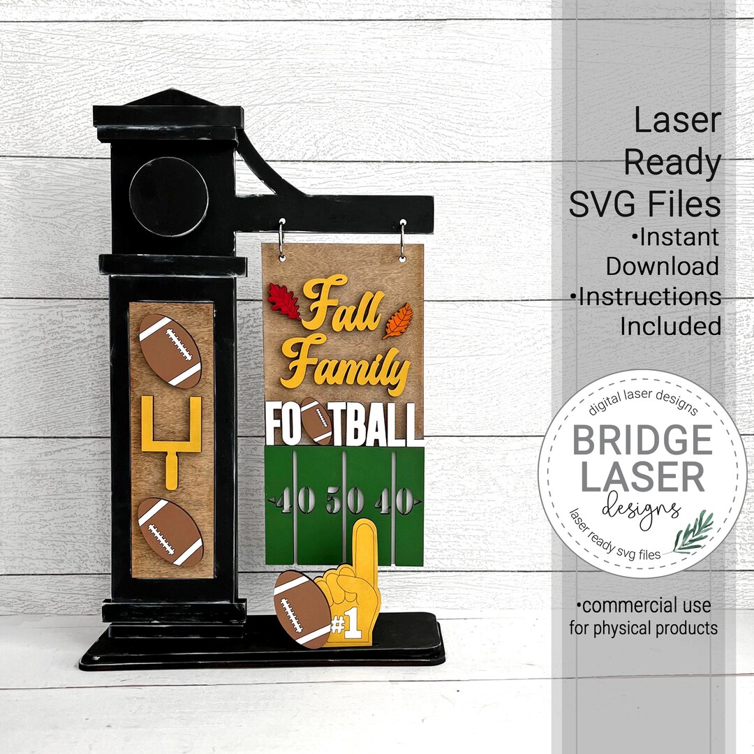 Football Sign Laser File, Football Interchangeable Post Sign Laser File ...