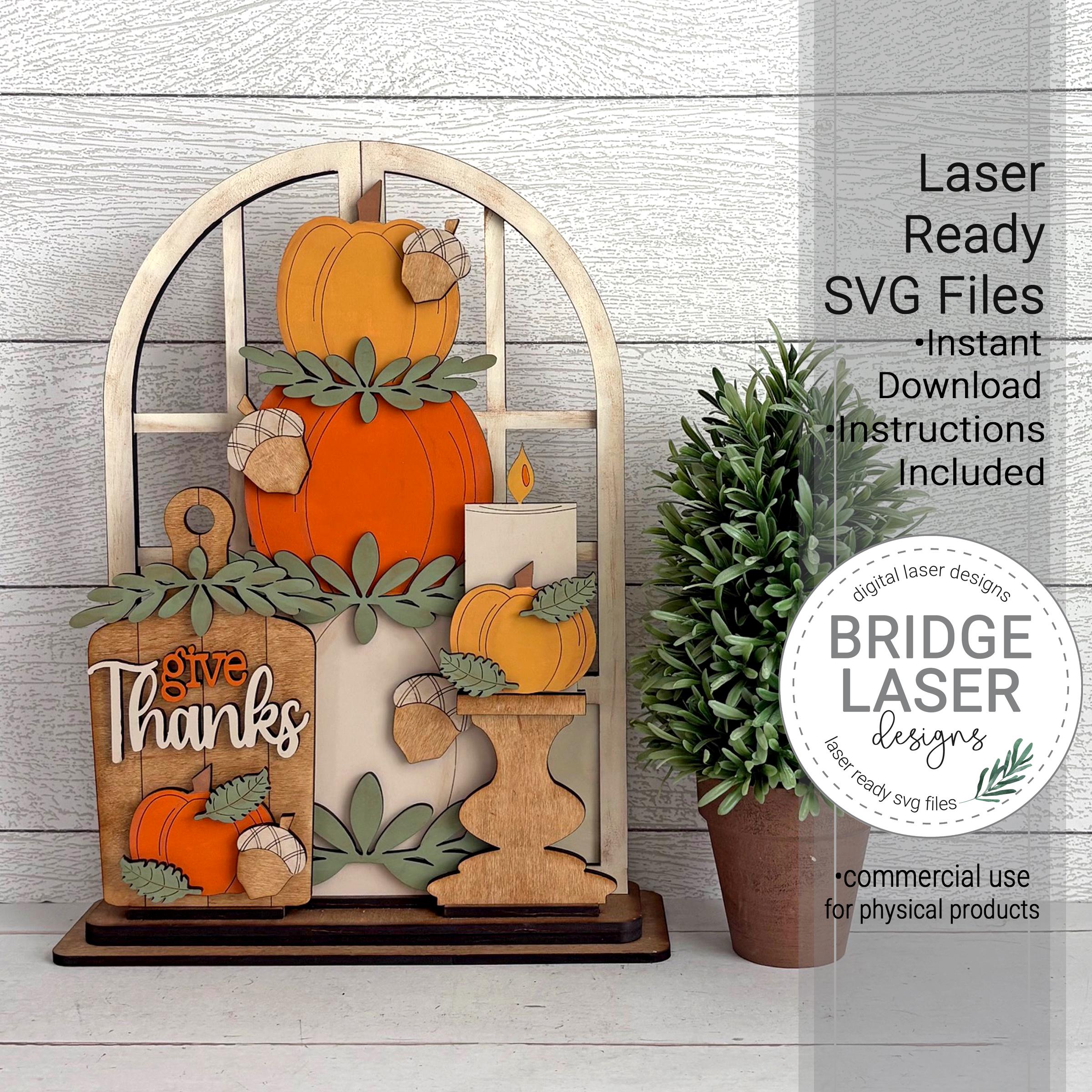 Thanksgiving Laser Cut Files, Thanksgiving Trio Shelf Sitter Laser SVG ...
