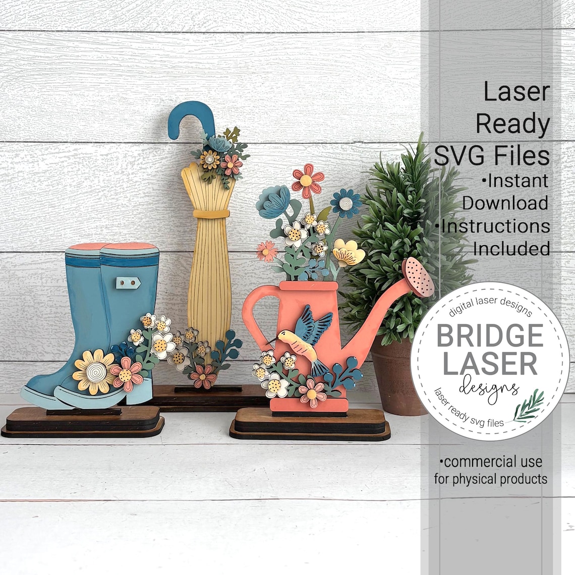 Spring Laser Cut Files, Spring Trio Shelf Sitter Laser, Spring Standing ...