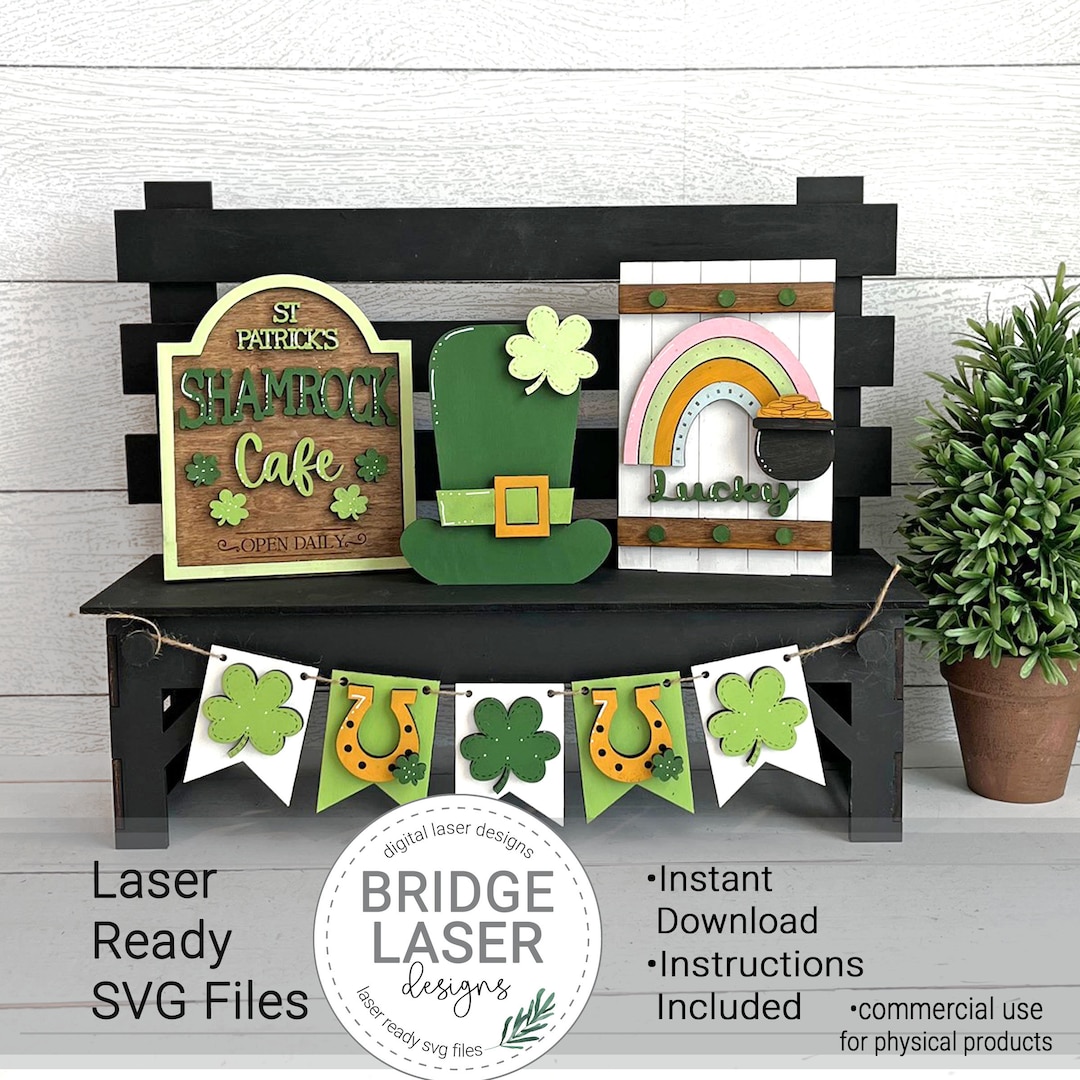St. Patrick's Laser Cut File, St Patricks Day Interchangeable Bench ...