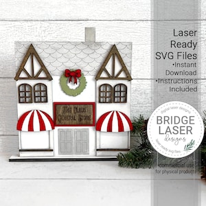 Christmas Village Bundle Laser Cut File, Laser Christmas Mantle Decor ...