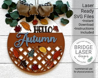 Fall Gnome Door Hanger Laser File, Fall Laser Cut File, Fall Gnome Sign ...