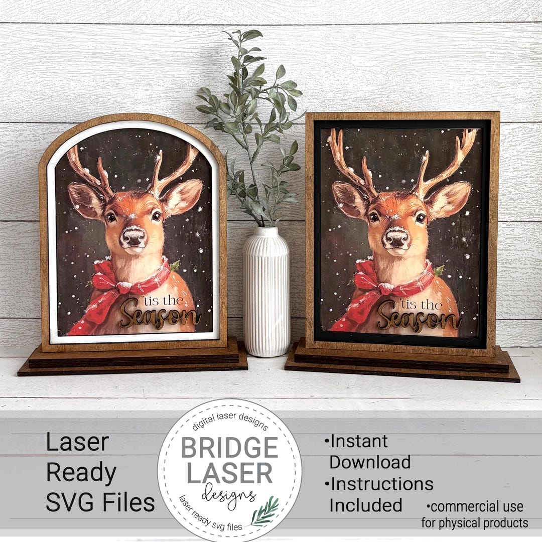 Reindeer Laser Cut Files and Printable PNG, Interchangeable Printable ...