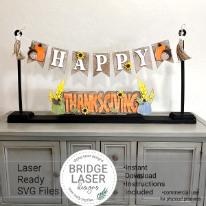Thanksgiving Laser Cut Files, Interchangeable Thanksgiving Party Banner ...