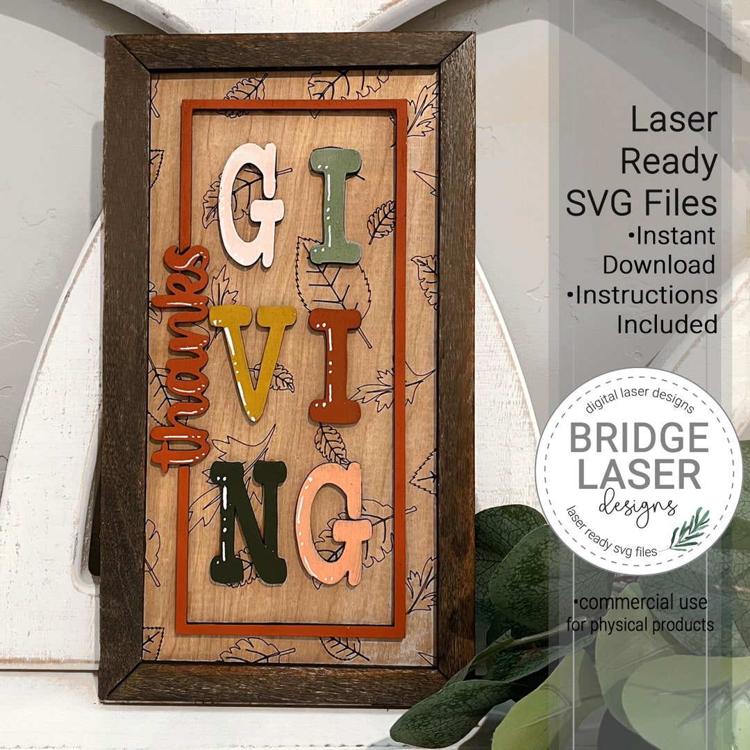 Thanksgiving Laser Cut File, Thanksgiving Sign Laser Cut Design SVG ...