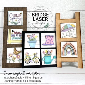 Spring Laser Cut Files, Spring Interchangeable Leaning Sign Bundle File ...