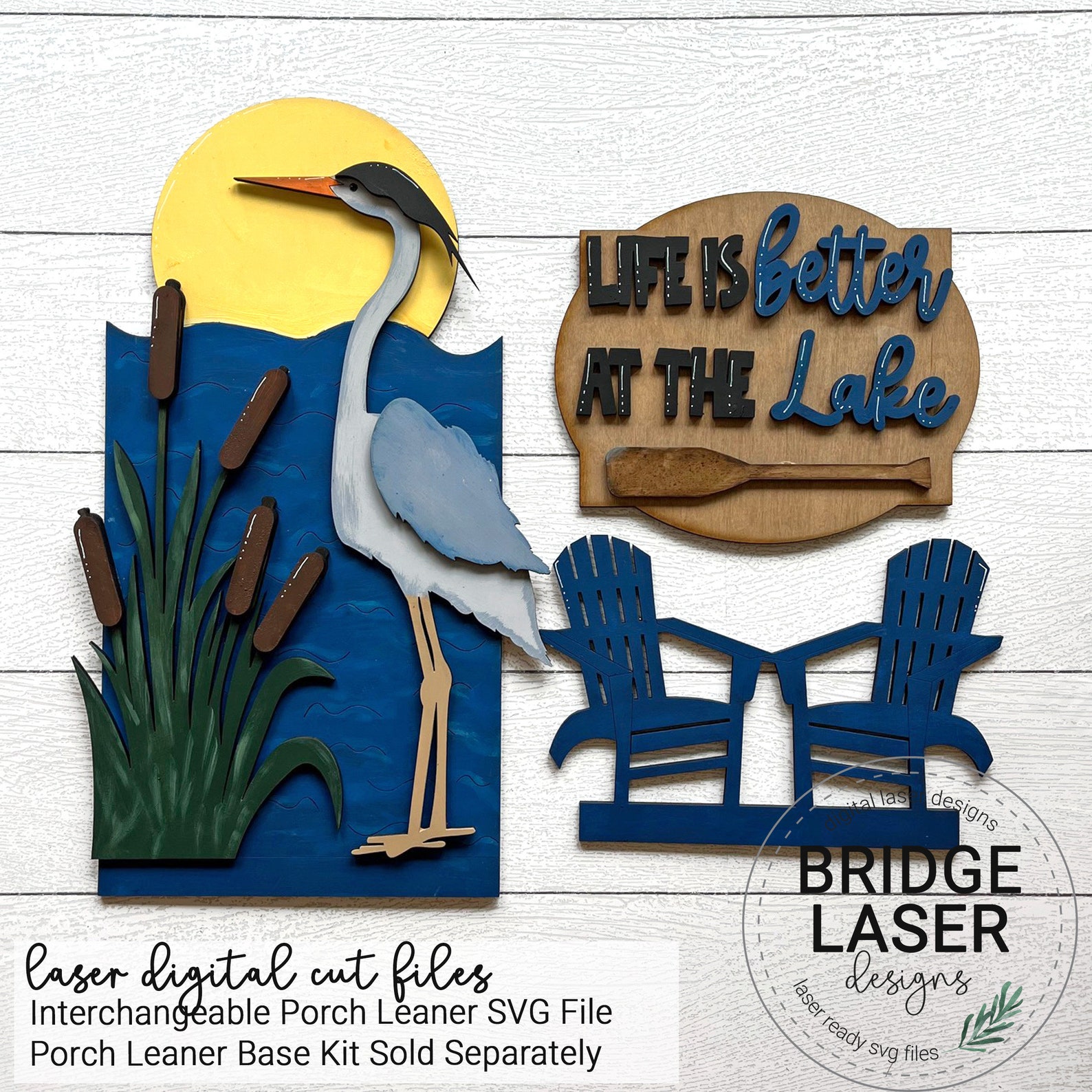Lake Porch Leaner Sign Laser Cut File, Summer Interchangeable Porch ...