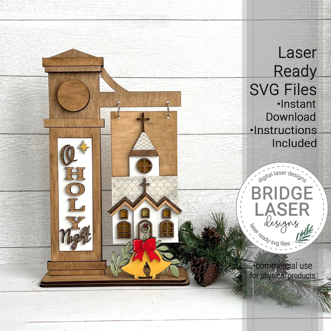Religious Christmas Laser Cut File, Christmas Church Interchangeable ...