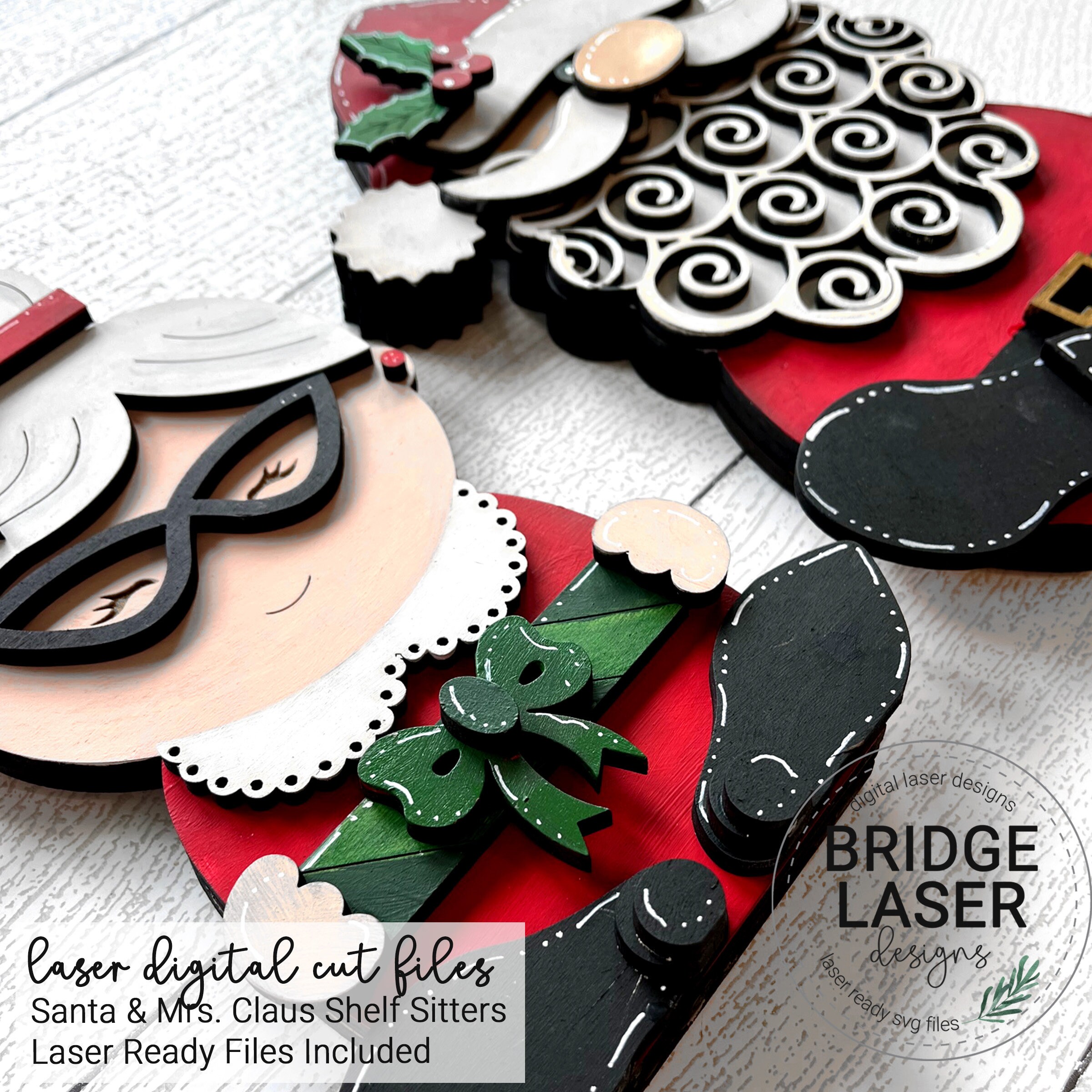 Shelf Sitter Santa Laser Cut File, Christmas Shelf Sitter Laser Cut ...
