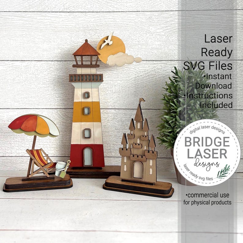 Summer Laser Cut Files, Summer Beach Trio Shelf Sitter Laser, Summer ...