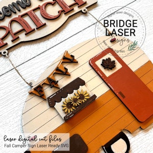 Fall Door Hanger Laser File, Fall Autumn Camper Laser Cut Design SVG ...