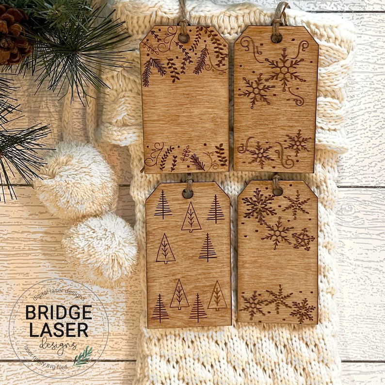 Stocking Tags Laser Cut File Christmas Stocking Name Tags - Etsy