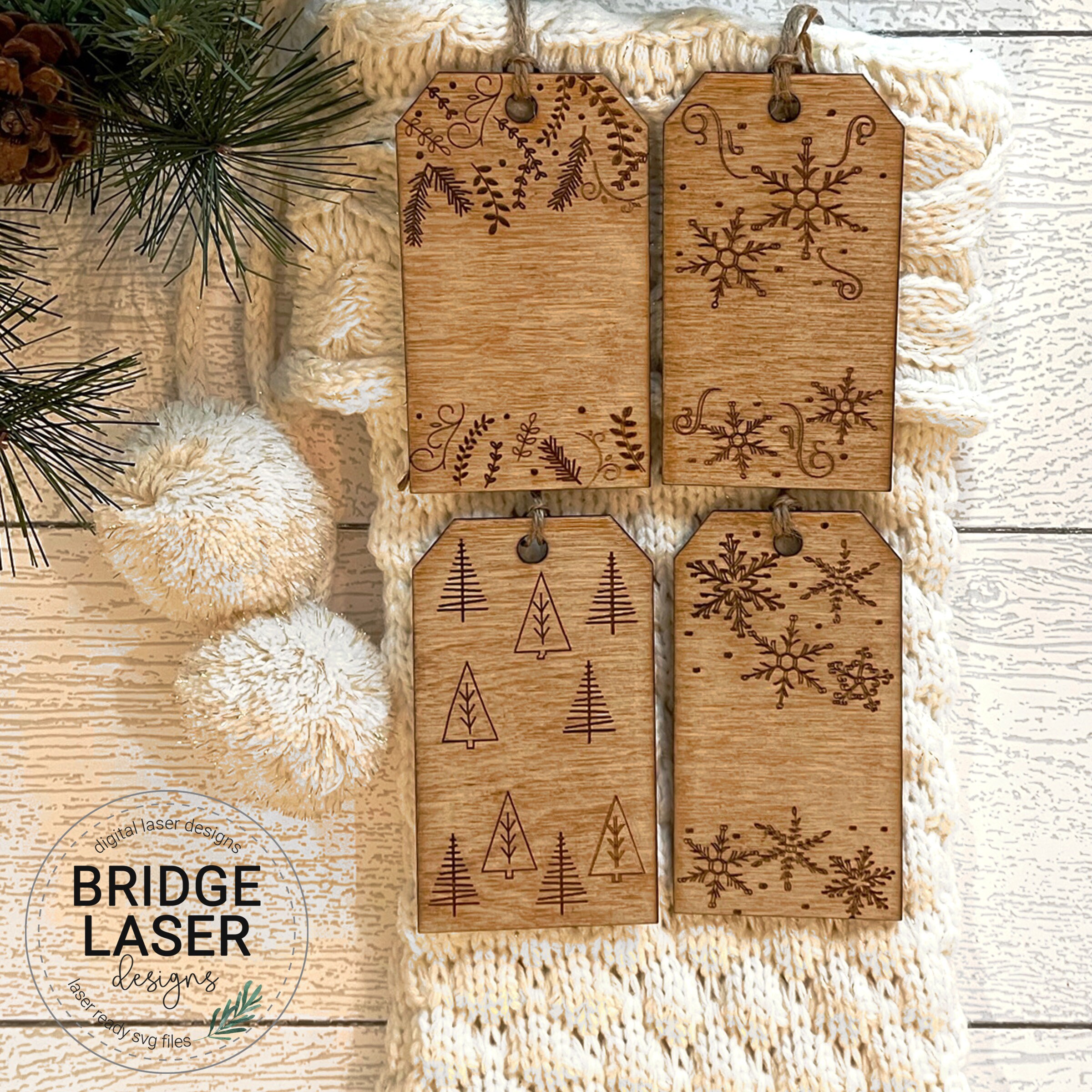 Stocking Tags Laser Cut File Christmas Stocking Name Tags - Etsy