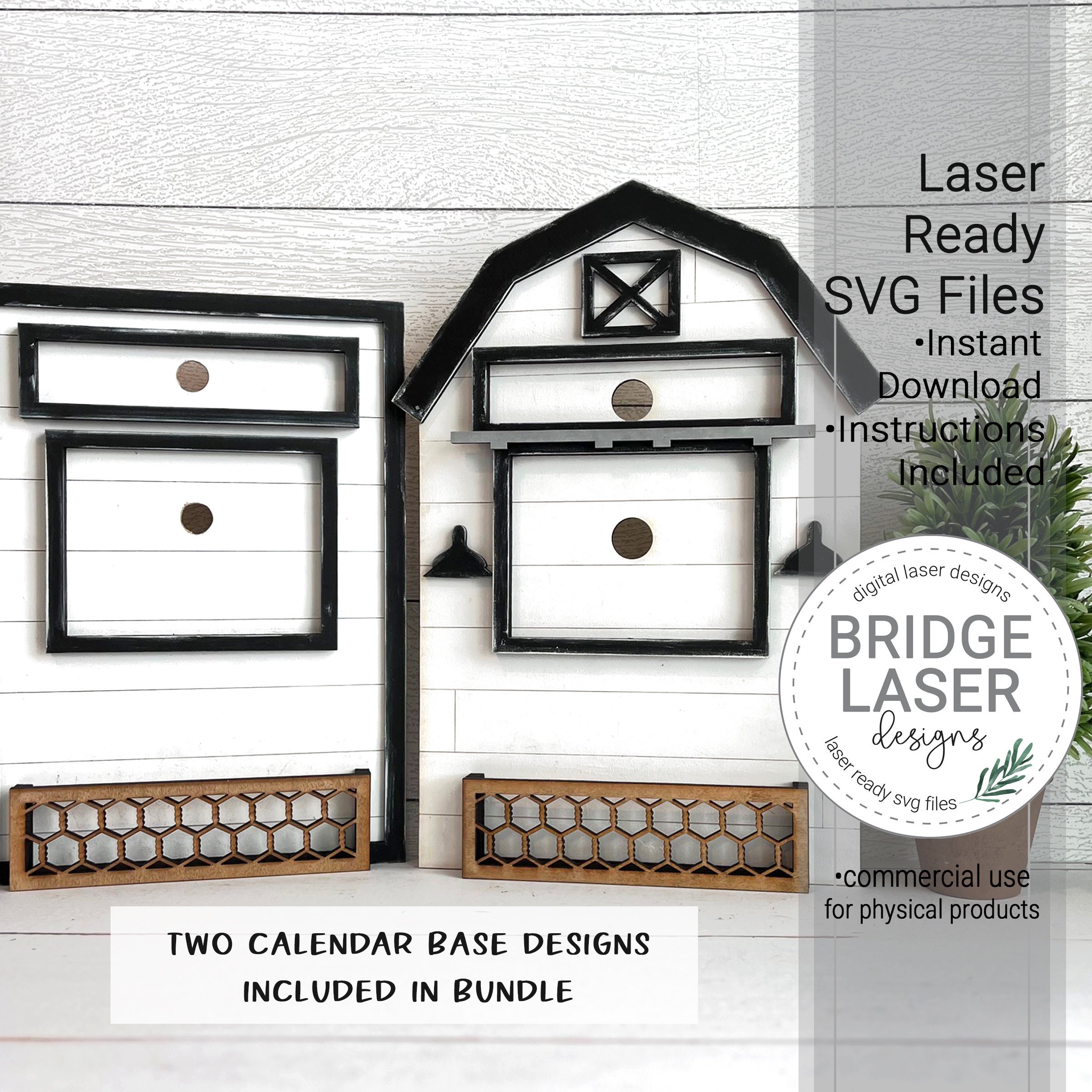 Calendar BUNDLE 1 Laser Cut Files, Interchangeable Laser SVG, Calendar ...