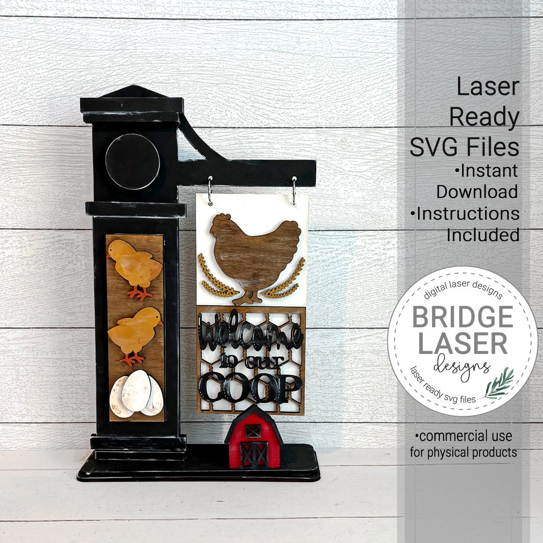 Chicken Welcome Sign Laser Cut Files, Welcome to Our Coop ...