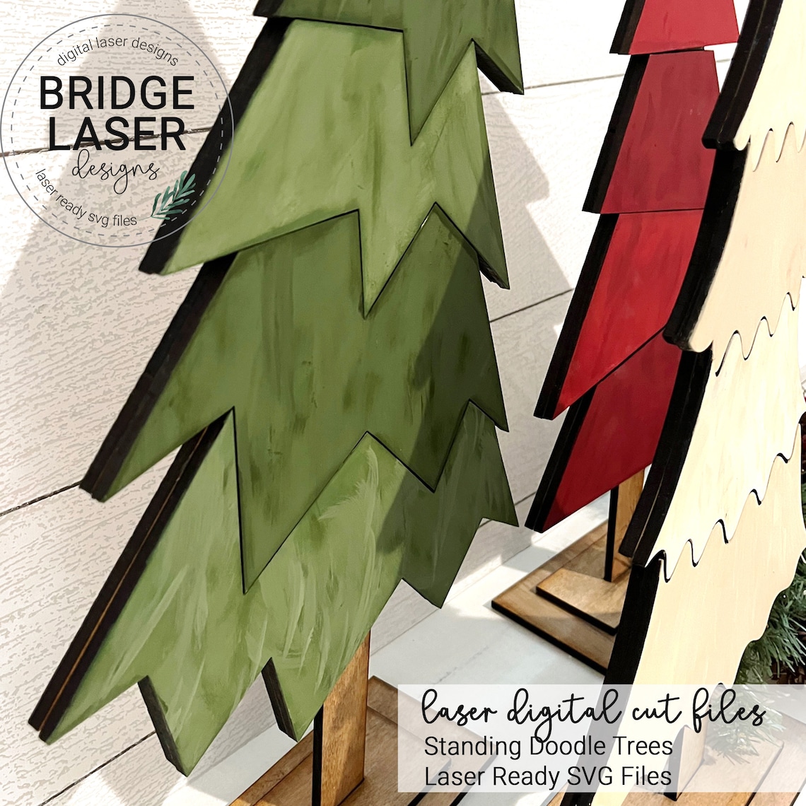 Standing Christmas Tree Laser Cut File Christmas Doodle Tree - Etsy