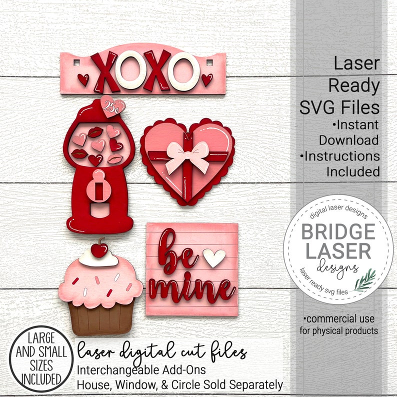 Valentine's Day Laser Cut File Valentine Interchangeable - Etsy